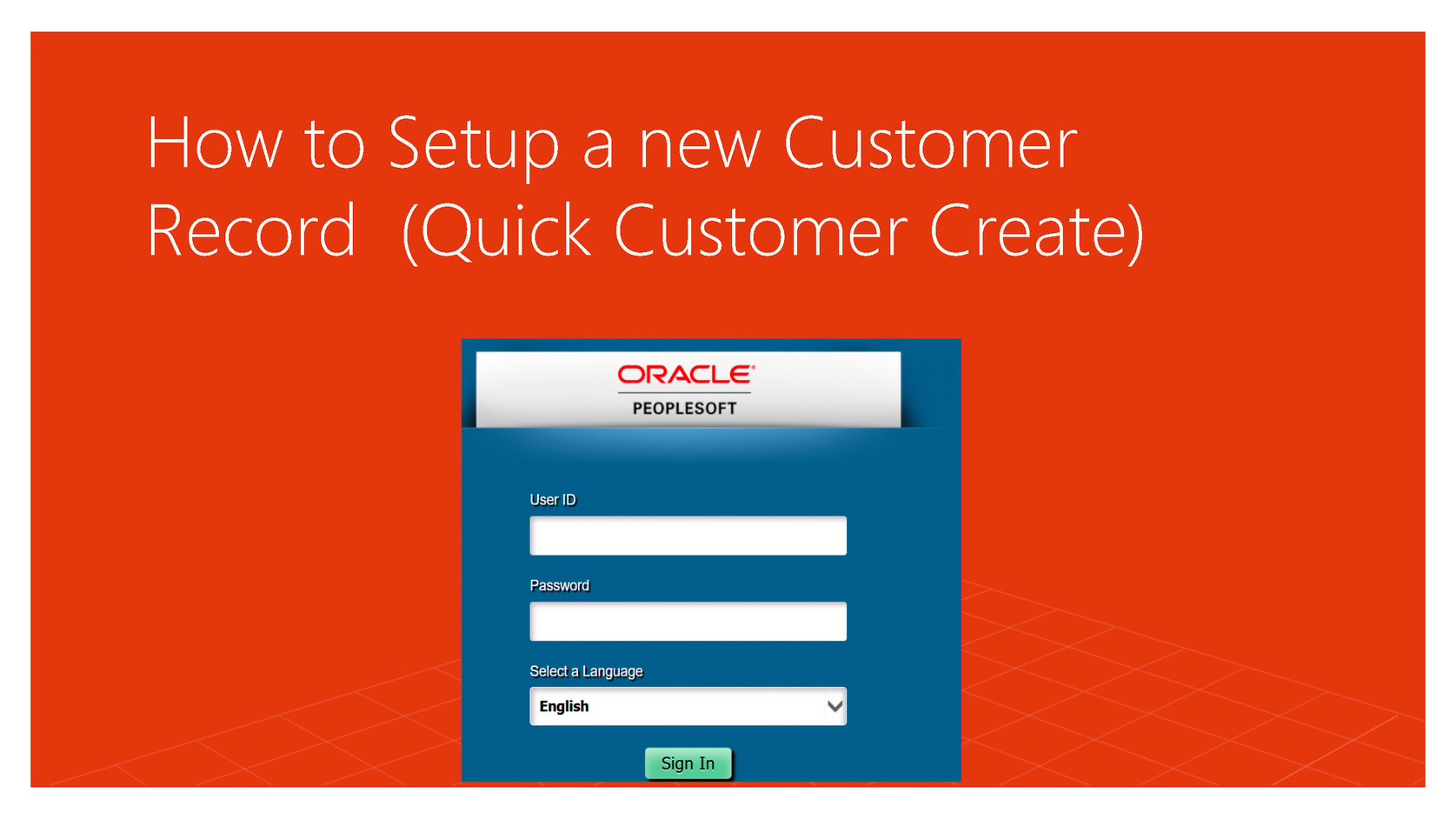 How to Set Up a New Customer Record